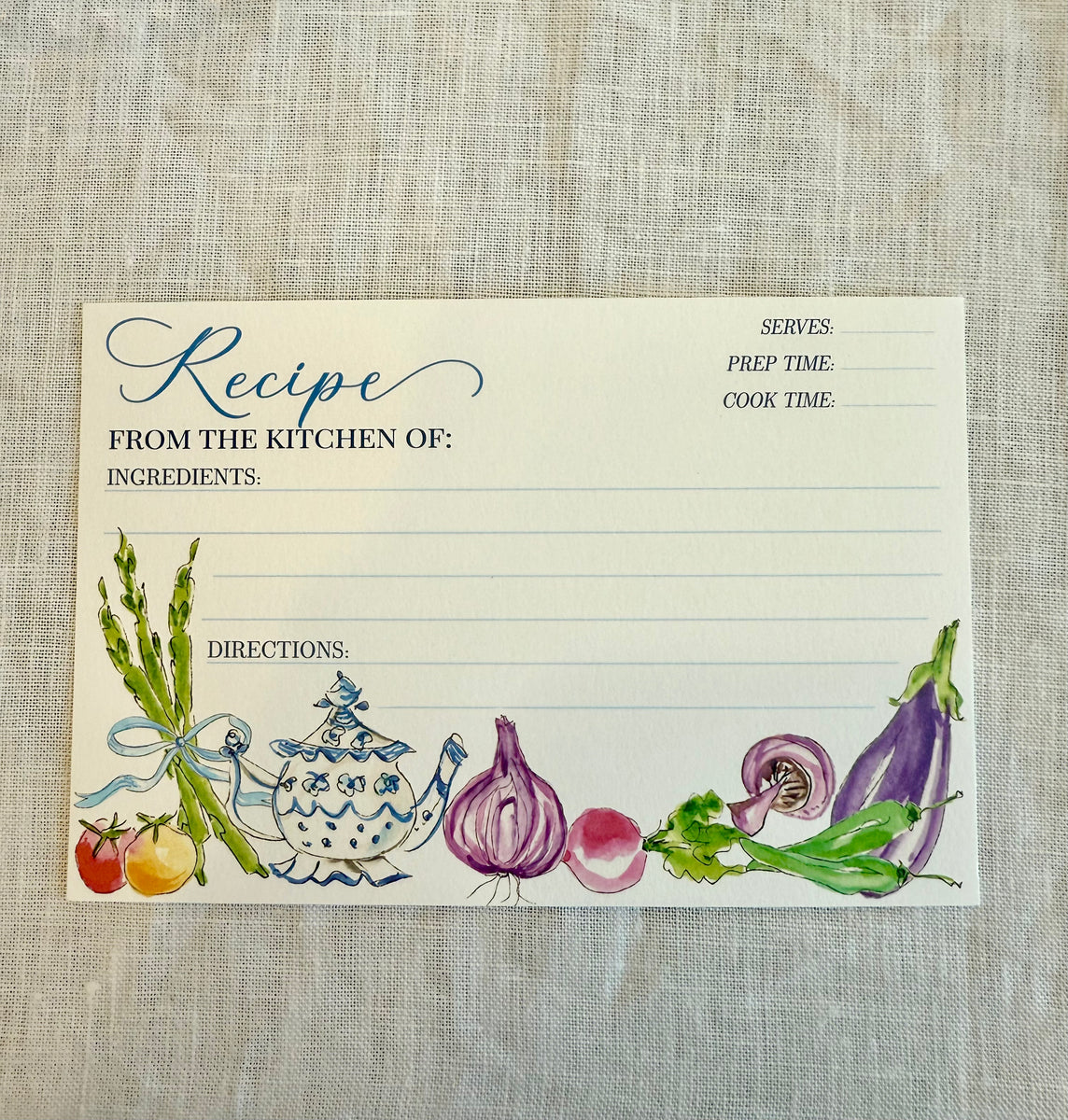 Vegetable Icons Recipe Card – Rhodes Boutique